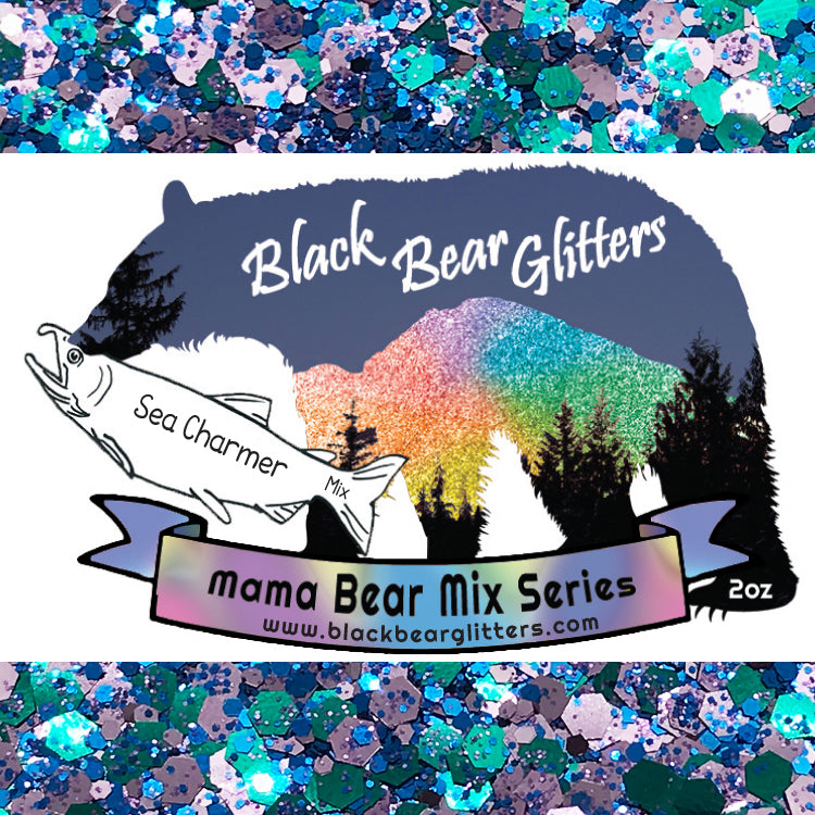 Sea Charmer mix turquoise, pink, blue – Black Bear Glitters